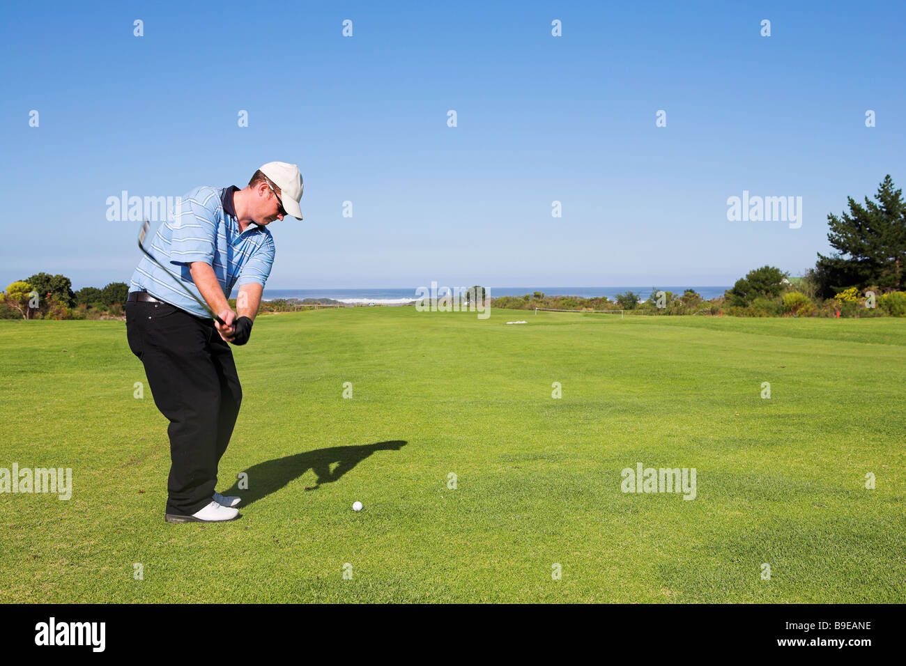 Man playing golf Stock Photo - Alamy