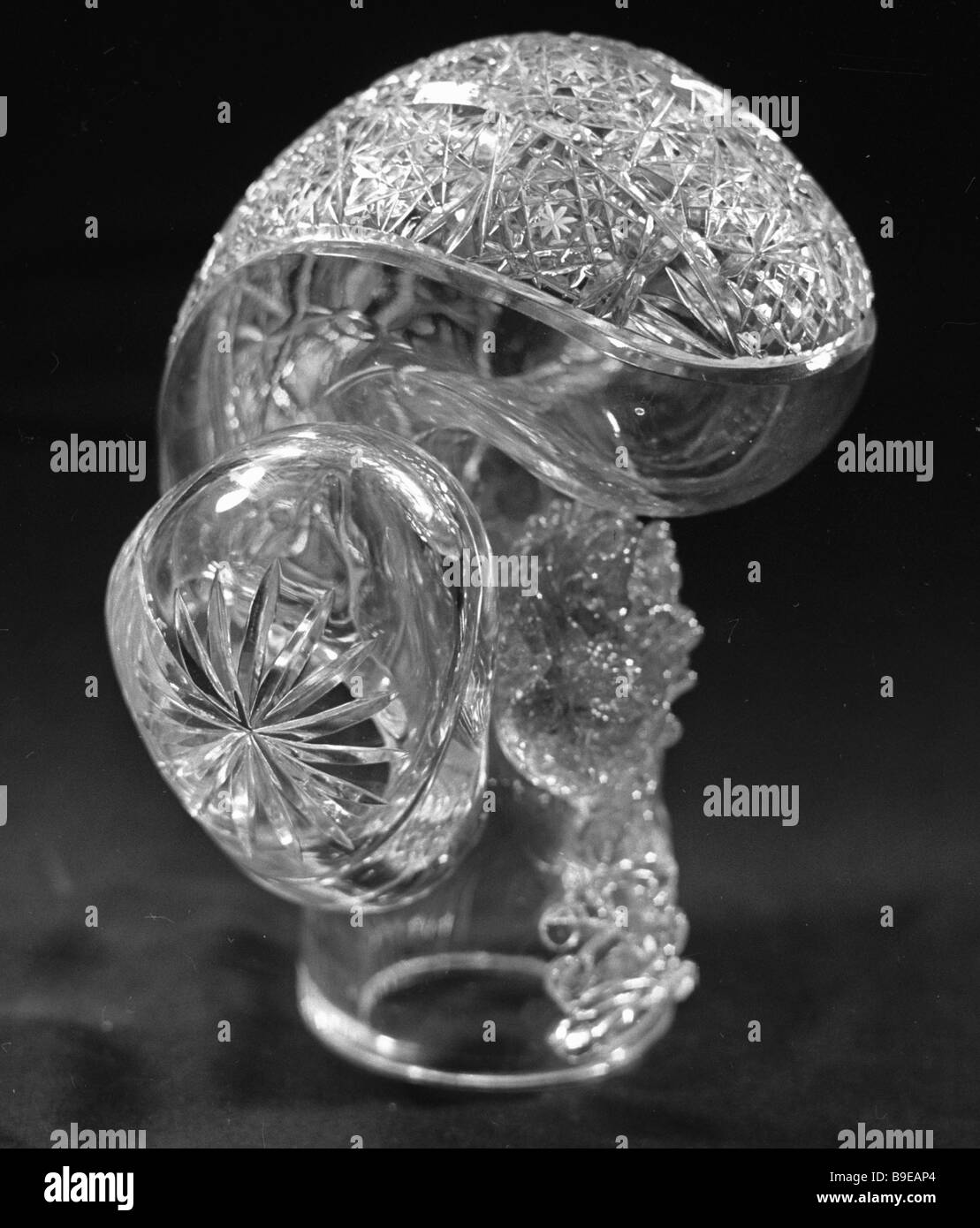 Cut glass boxing glove made at Dyatkovo Cut Glass Factory Stock Photo ...