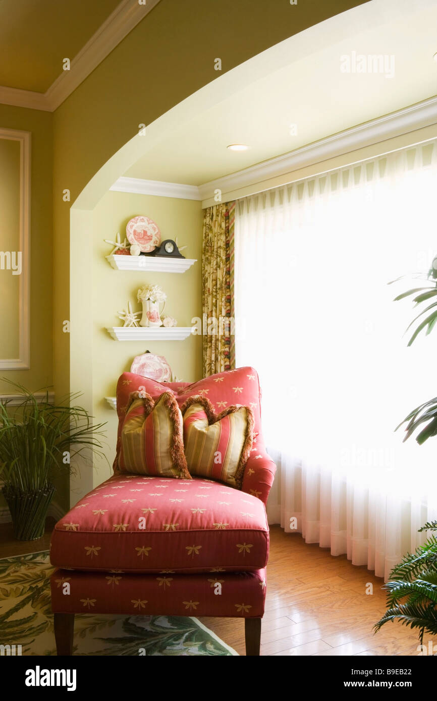 Detail chaise lounge near window Stock Photo - Alamy