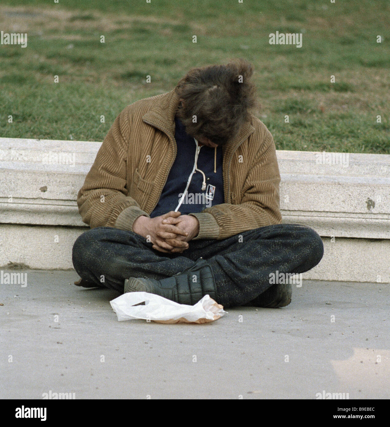 A homeless person begging in Vienna Stock Photo - Alamy