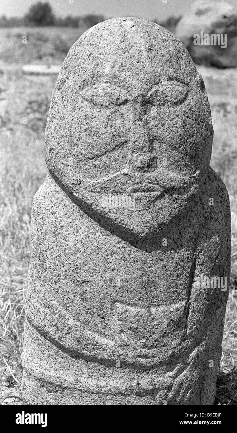 A balbal pre Islamic idol in Kyrgyzstan Stock Photo - Alamy