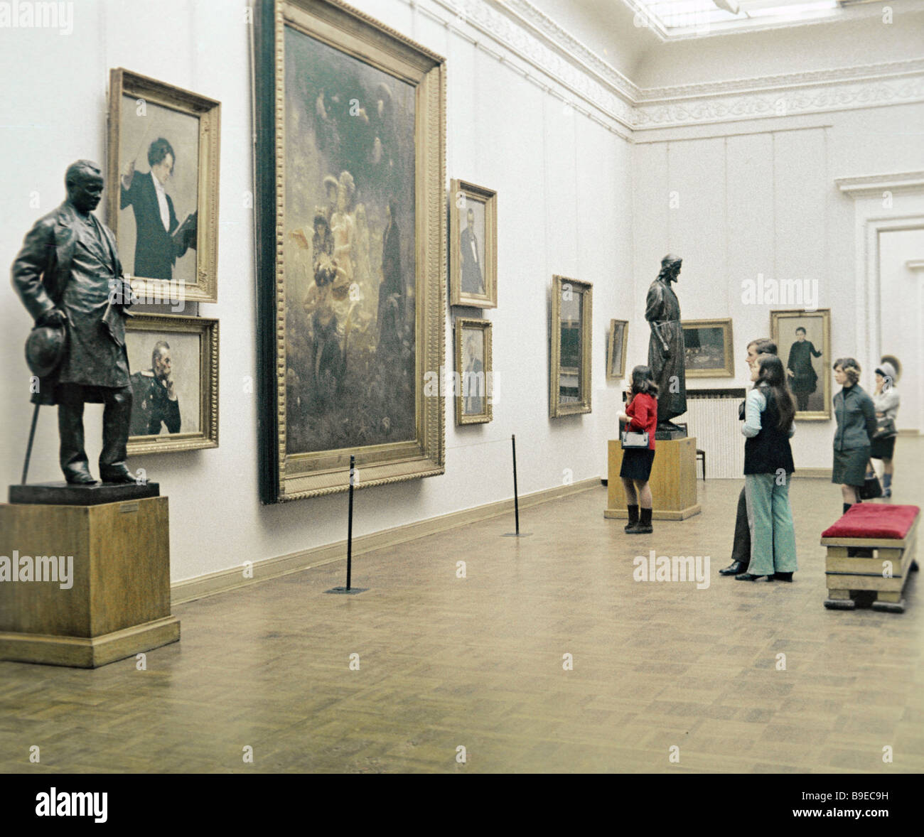 Visitors of the State Russian Museum in the Ilya Repin hall Stock Photo ...