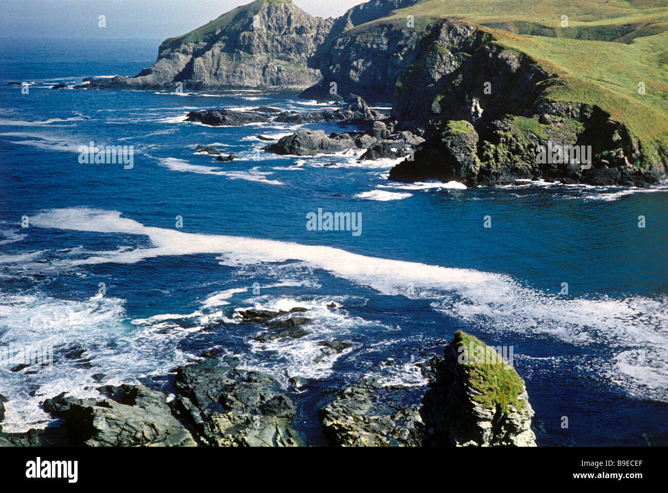 Medny Island one of the Commander Islands in the Preobrazhenskaya Bay ...