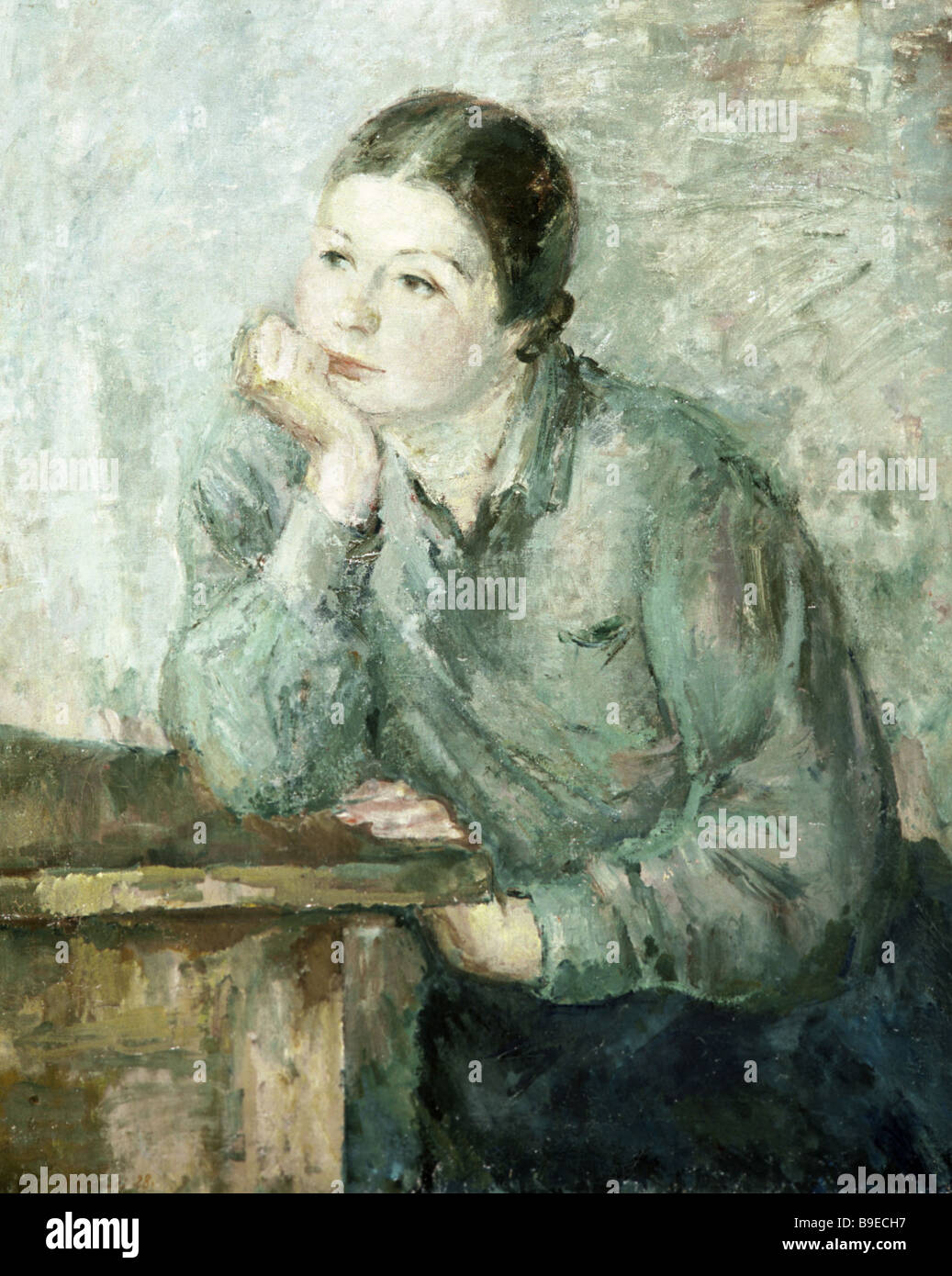 Reproduction of painting A Portrait of Sonya Smirnova by Porfiry Krylov of the Kukryniksy Group ...