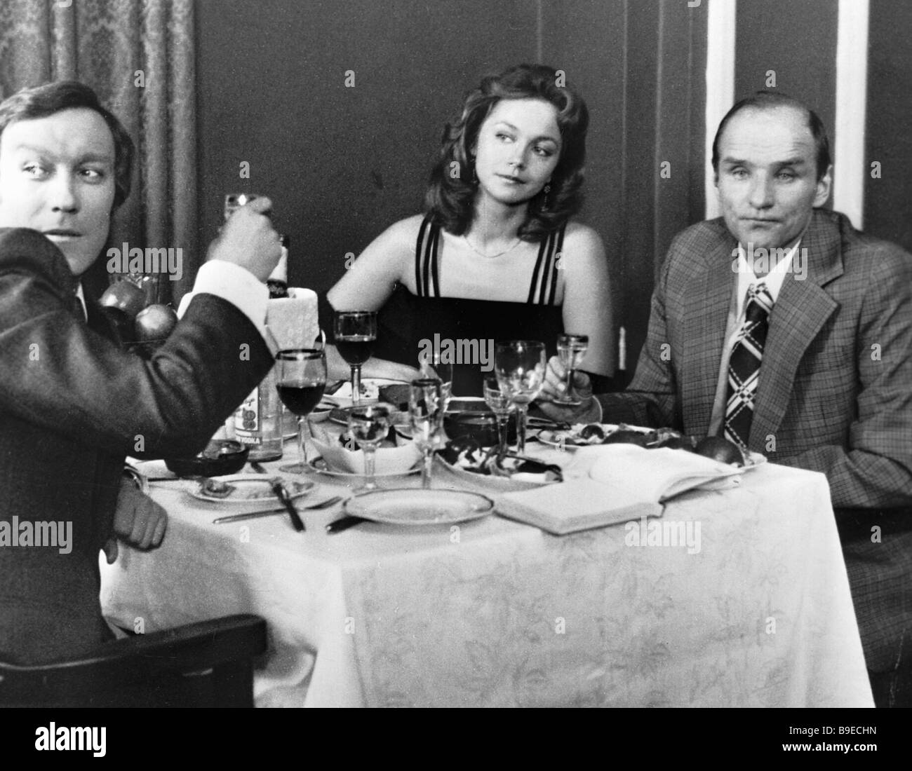 Actors Oleg Yankovsky left Irina Kupchenko center and Anatoly ...