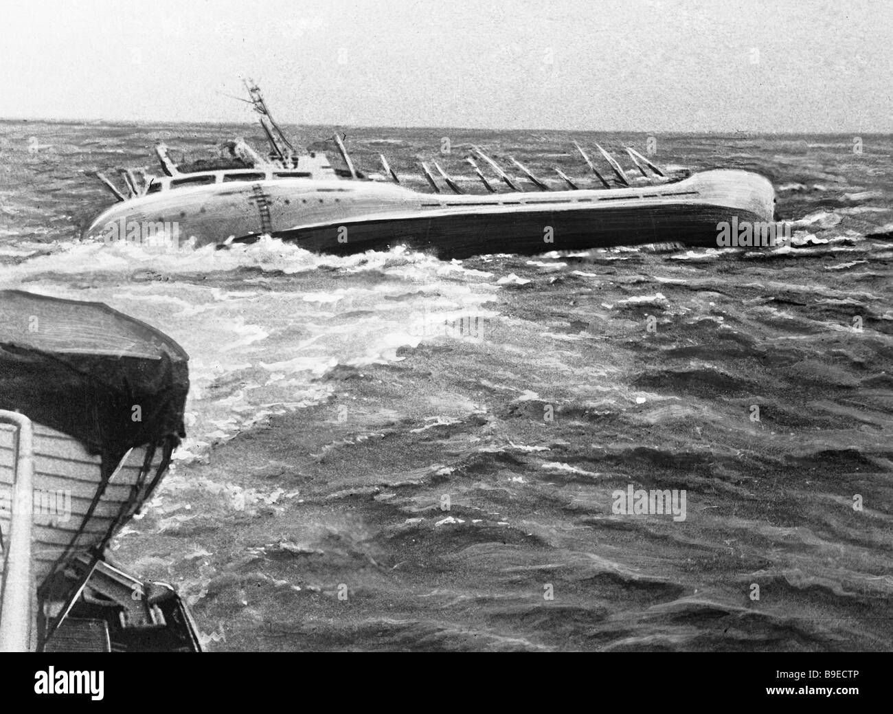 Stricken Danish ship Brigitte Frellsen in the North Sea Stock Photo - Alamy