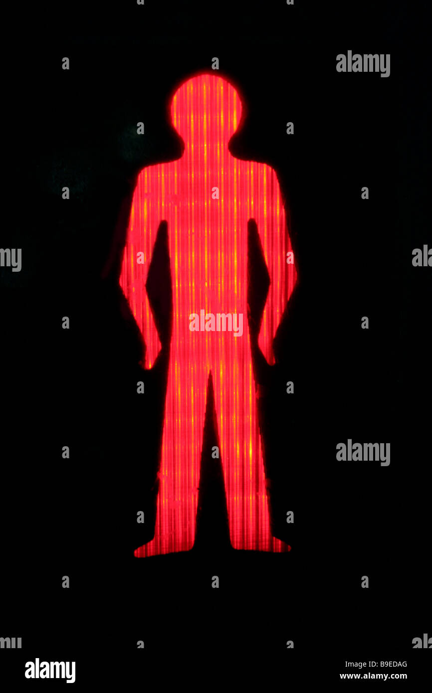 UK road crossing red man signal illuminated Stock Photo - Alamy