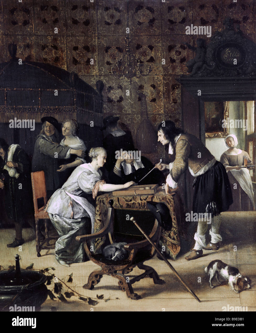 A copy of the Dutch artist Jan Steen s picture Tric Trac Players 1667 ...