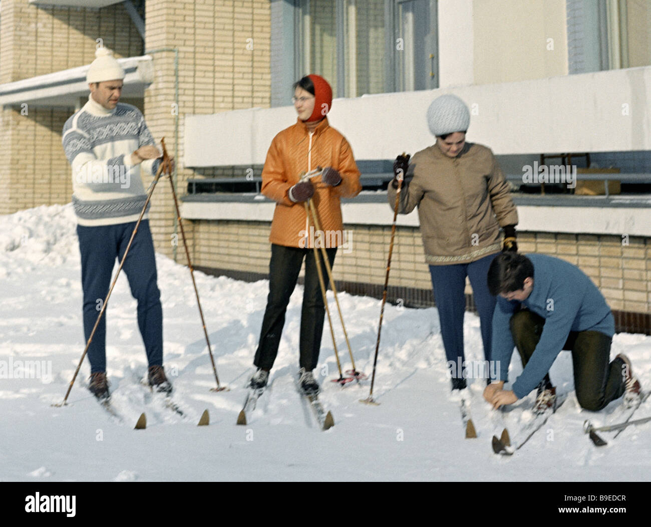 Space pilot Vladimir Shatalov left with his wife Muza 2nd right ...