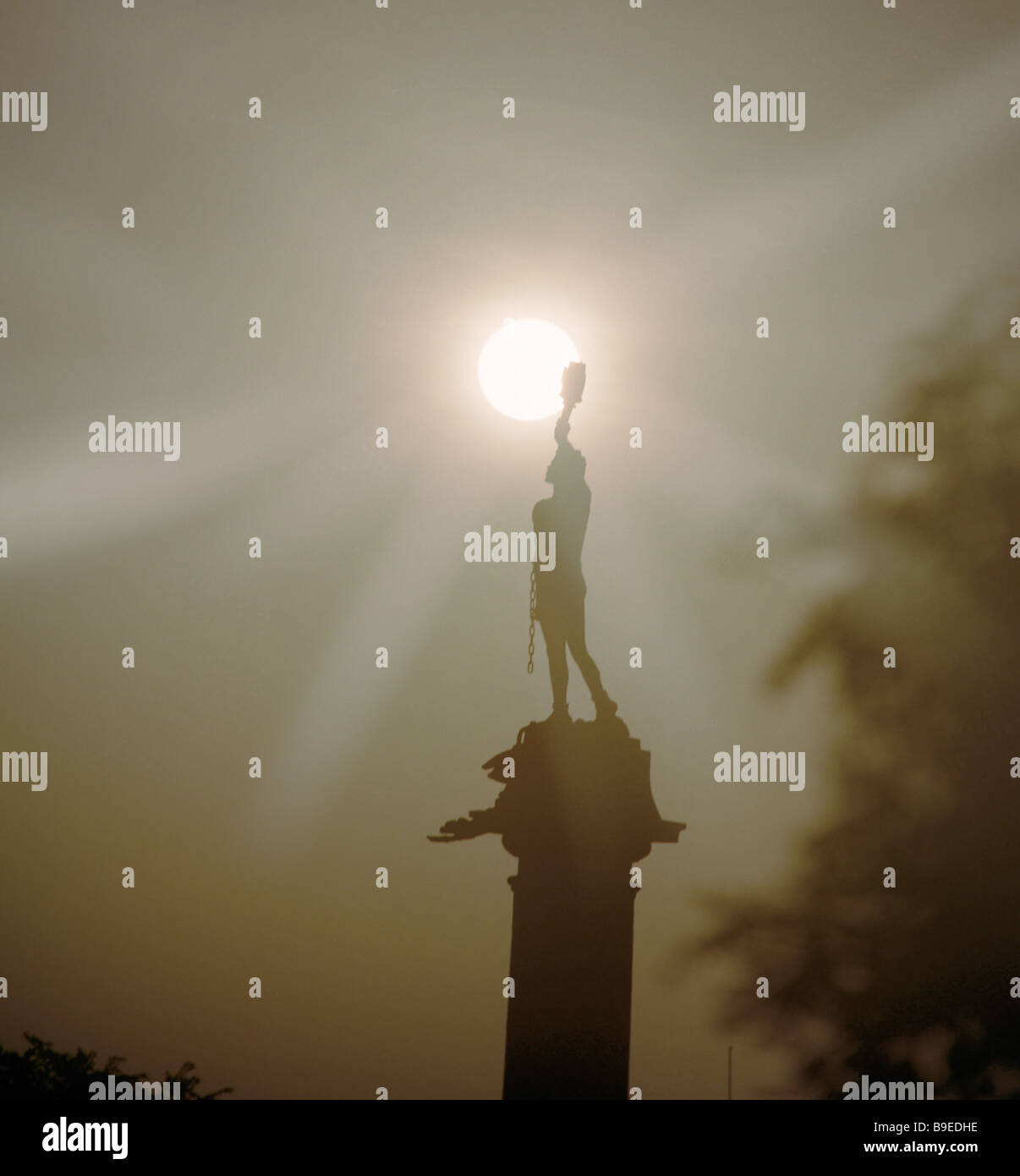 The monument to Soviet warriors Prometheus in Dneprovetrovsk Stock ...