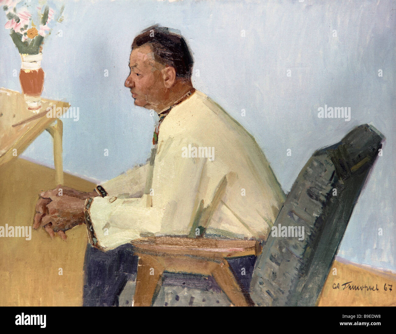 Reproduction of painting A Portrait of Poet Andrei Malyshko by Sergei ...
