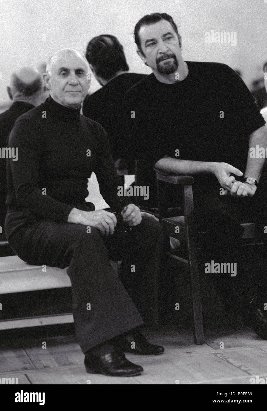 Soviet and French choreographers Asaf Messerer left and Maurice Bejart ...