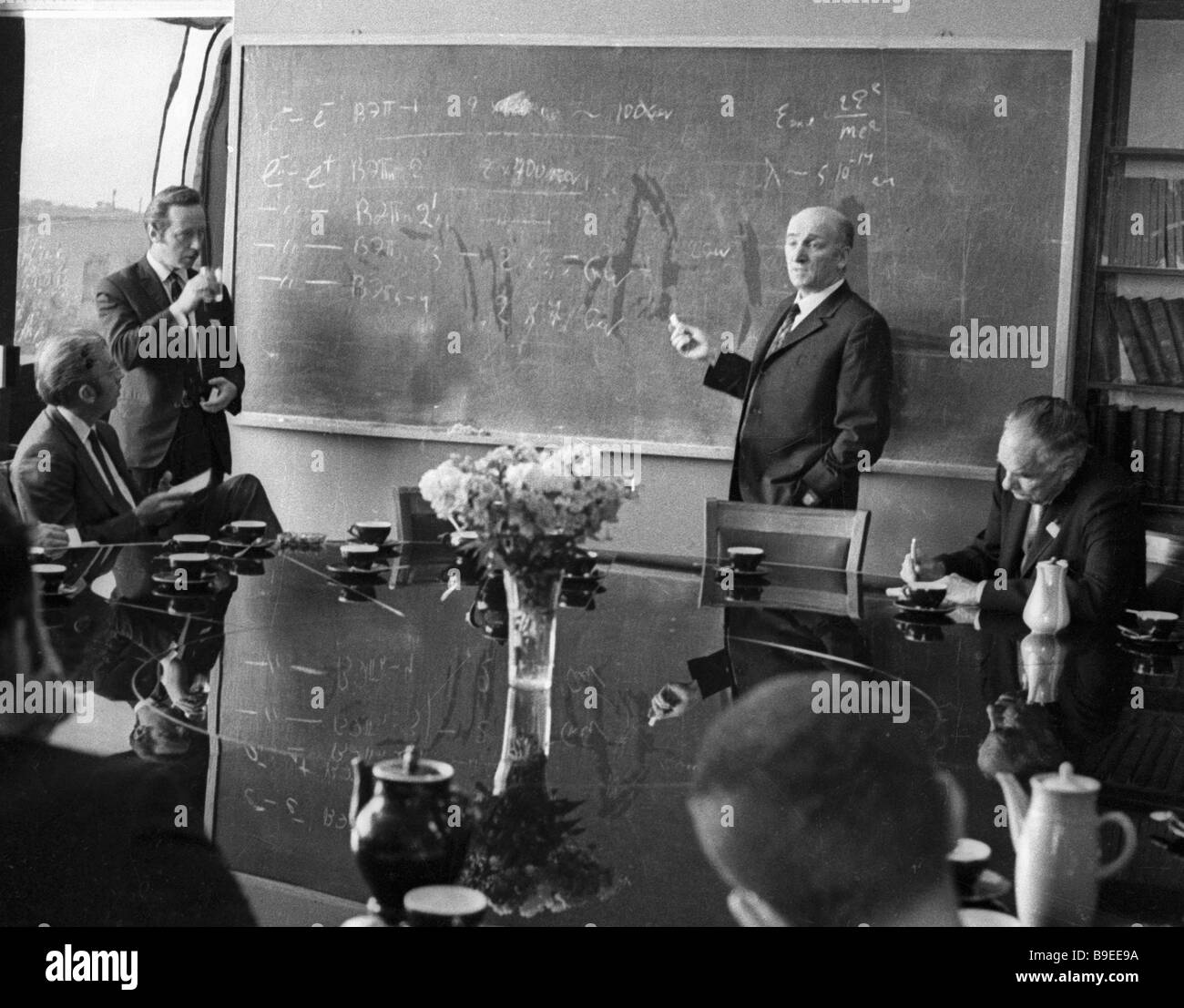 Gersh Budker PhD director of the Nuclear Physics Institute addressing ...