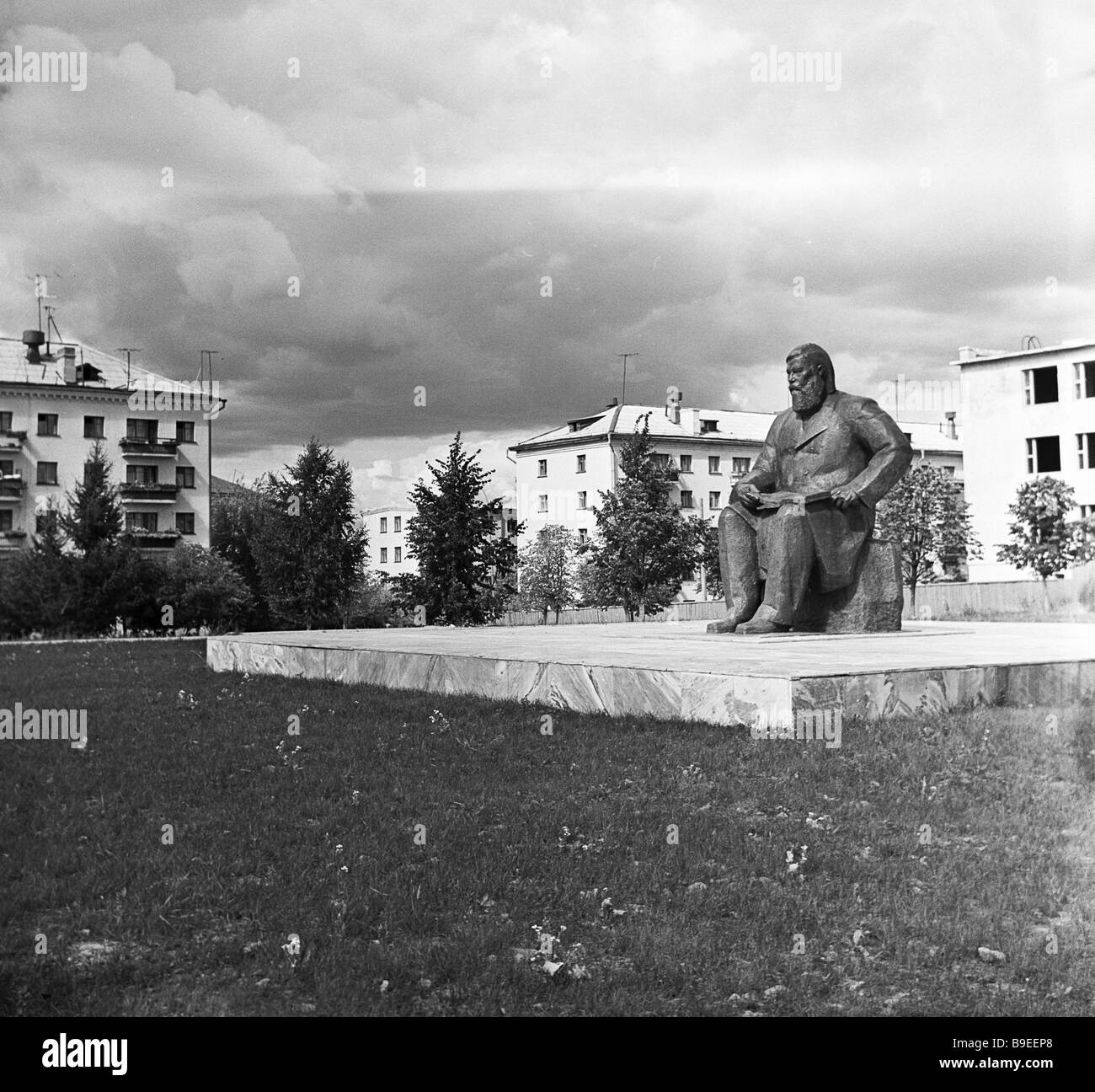 The monument to Chuvash educationist Ivan Yakovlev Stock Photo - Alamy