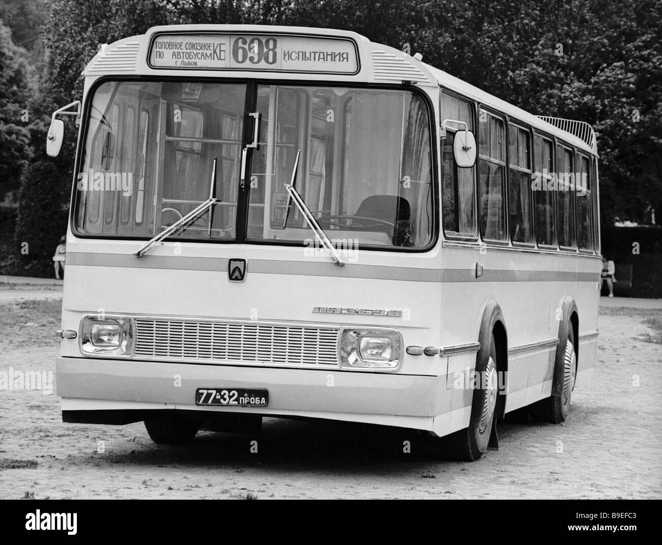 Testing a LAZ 698 bus Stock Photo - Alamy