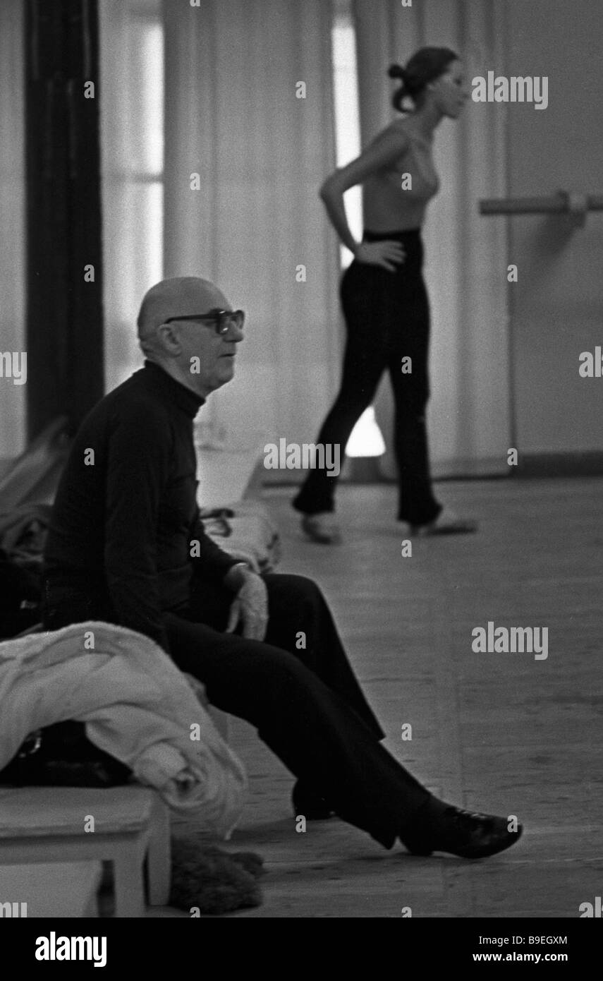 USSR People s Artists Asaf Messerer left and Plisetskaya right during a ...