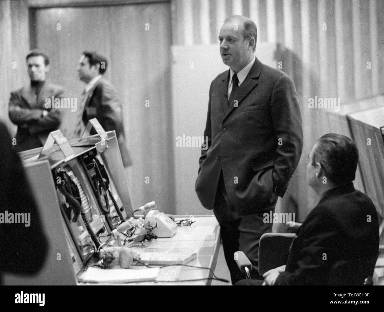 Albert Militsyn second right head of the Soviet Soyuz Apollo mission ...