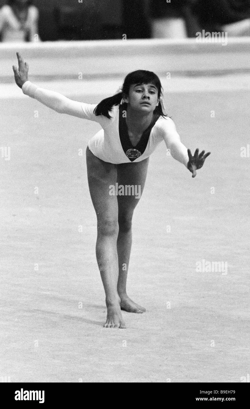 The National Games absolute champion in artistic gymnastics Natalya ...