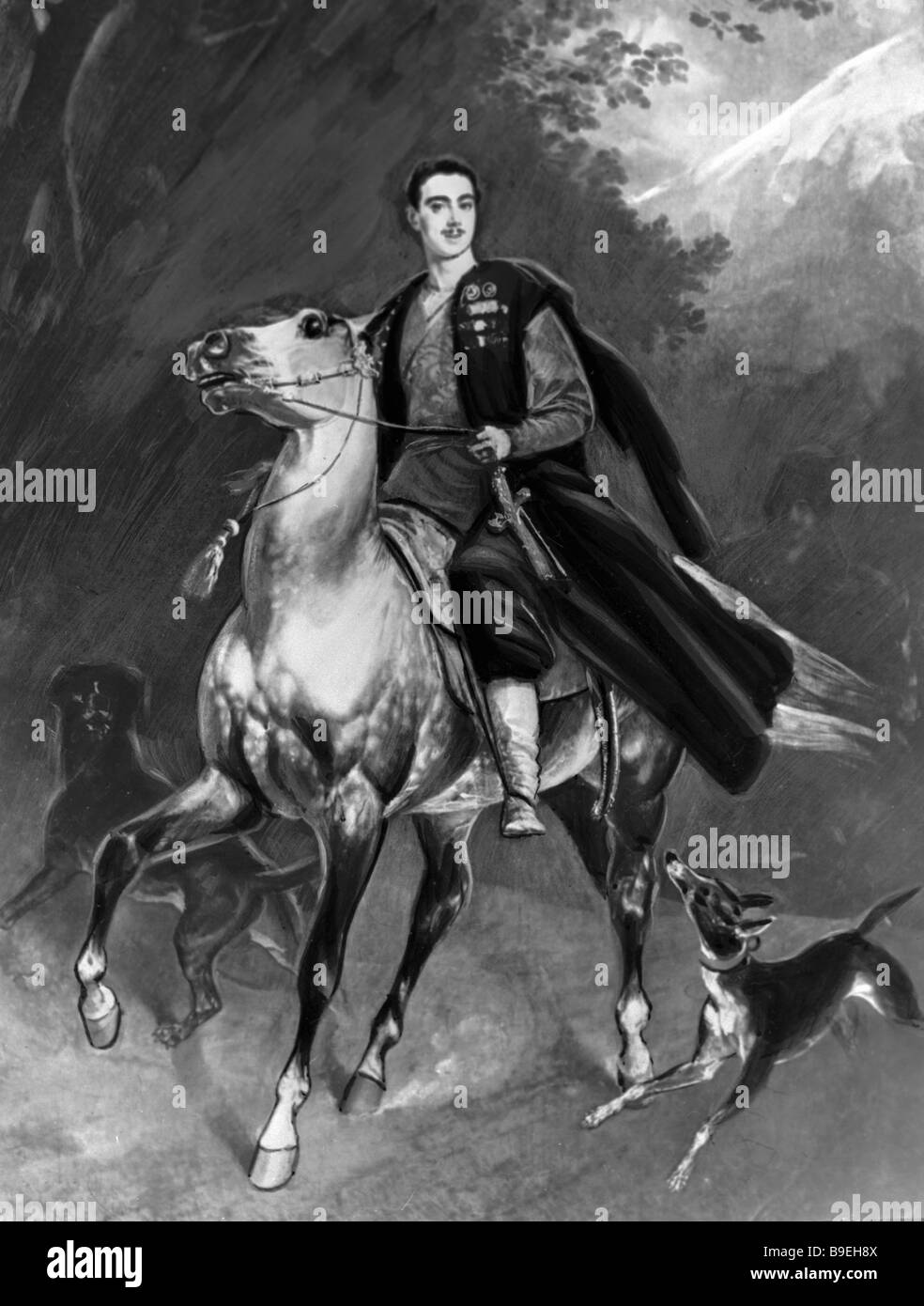 Reproduction of Karl Bryullov s painting Portrait of Demidov Stock ...