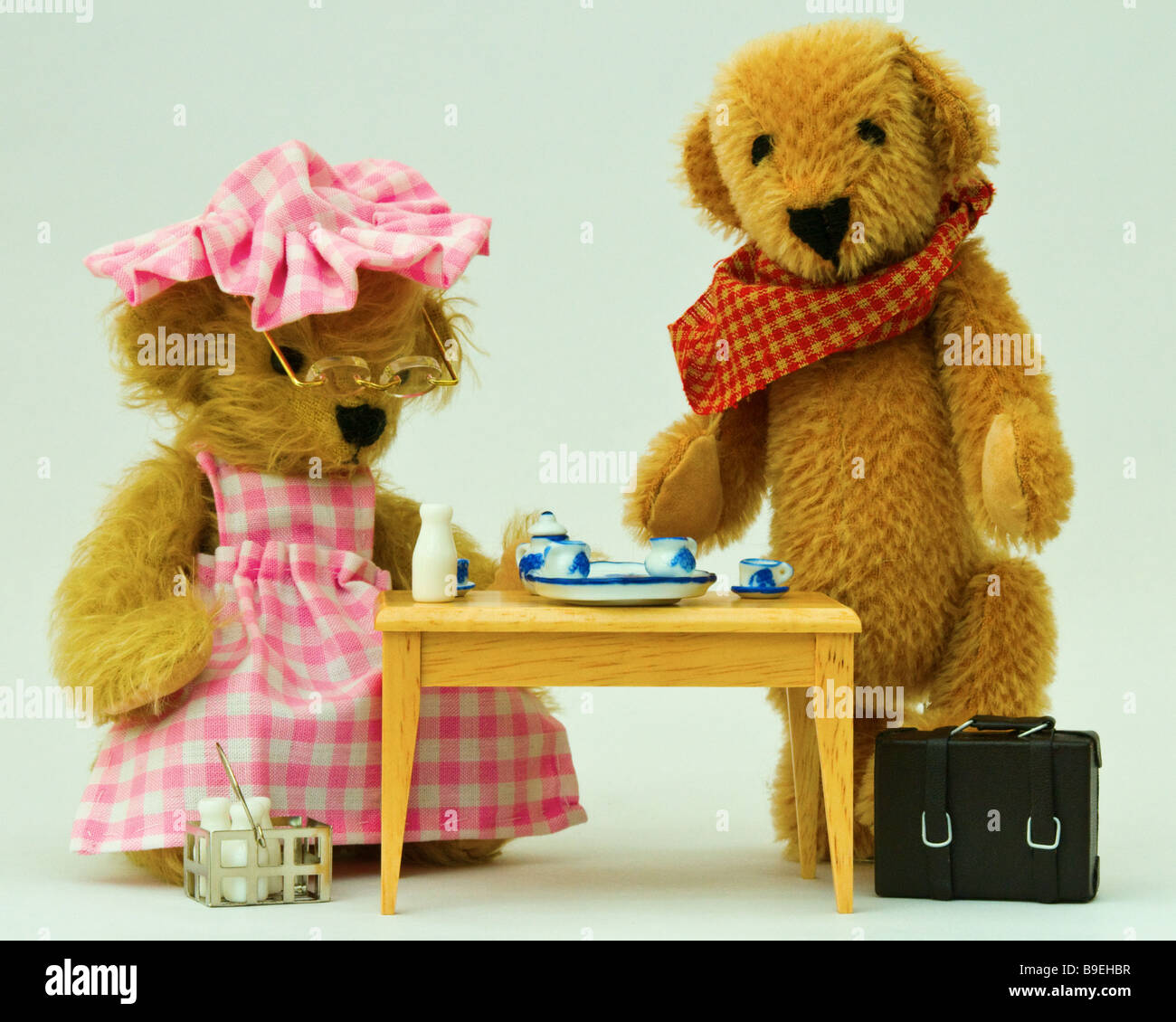 Miniature teddy bear home meeting (Mini Bear Collection Stock Photo - Alamy
