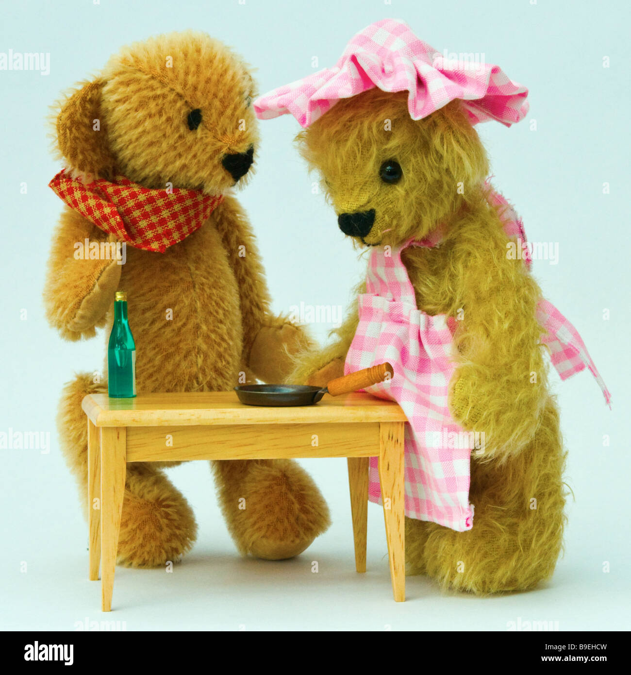 Miniature teddy bear home drinking (Mini Bear Collection Stock Photo ...