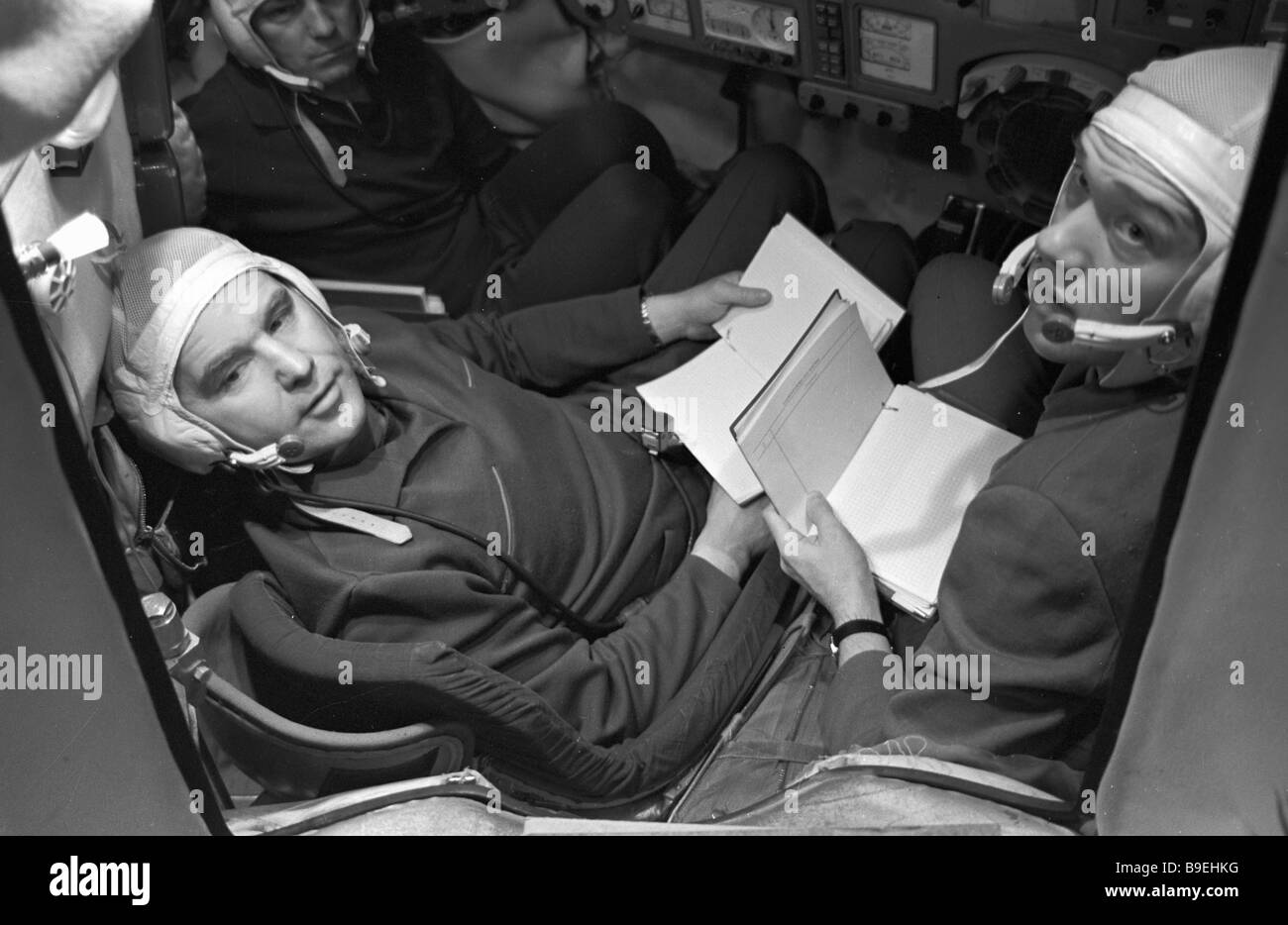 The Soyuz 10 crew of Vladimir Shatalov left Nikolai Rukavishnikov ...