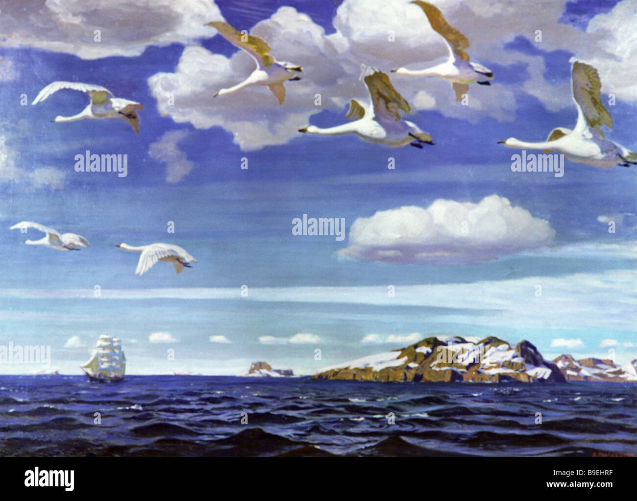 Reproduction of painting In Blue Space 1918 by Arkady Rylov from ...