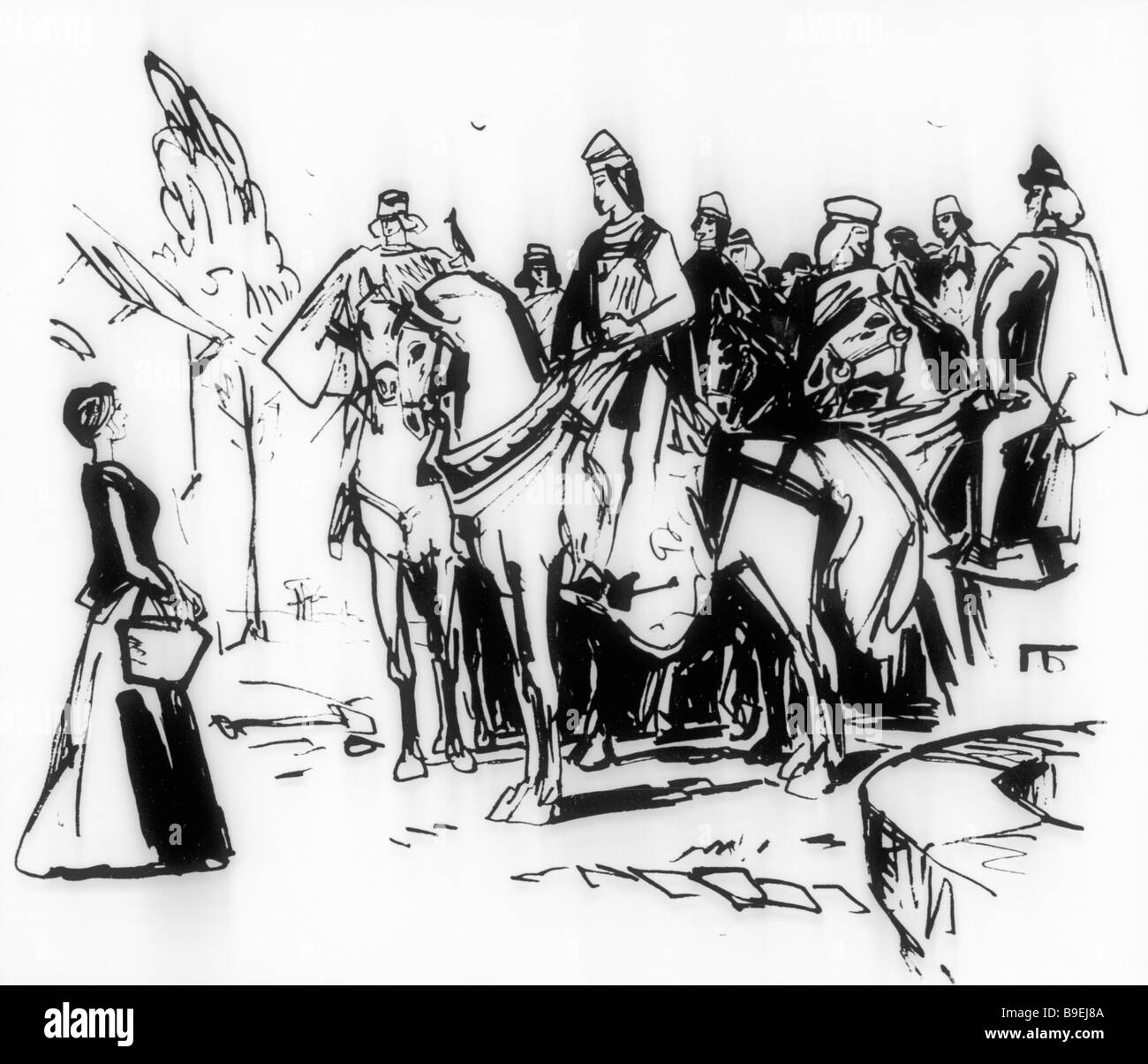 A reproduction of an illustration to Boccaccio s The Decameron by Pavel ...