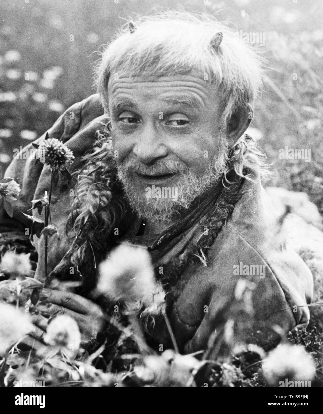 Rolan Bykov as Shishok in the film Duck Village filmed at the Maxim ...