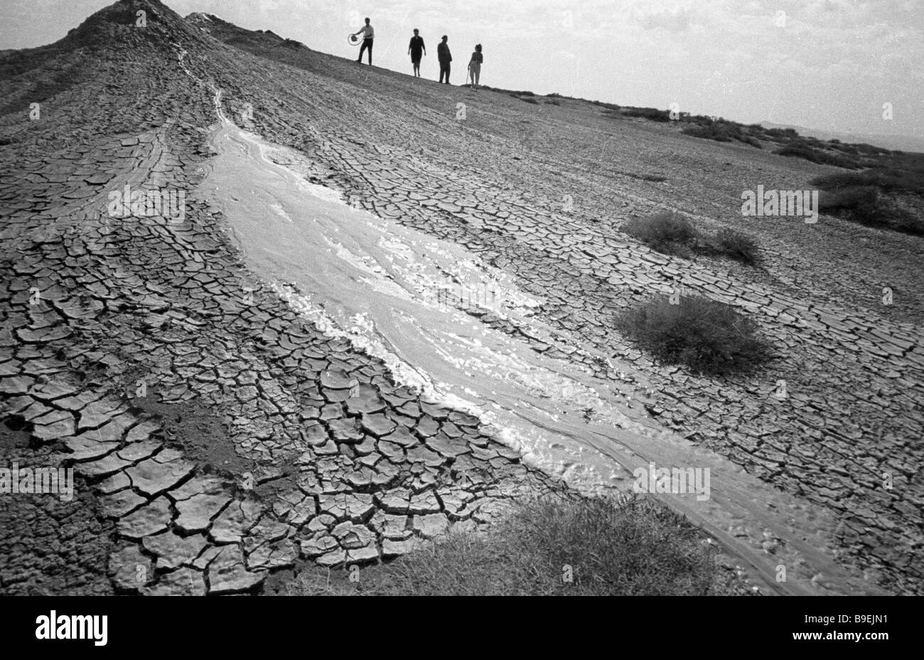 Geologists at a mud volcano near the Apsheron Stock Photo - Alamy