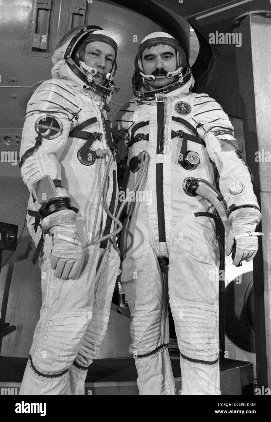 Members of the international Soyuz 33 space crew commanding officer ...