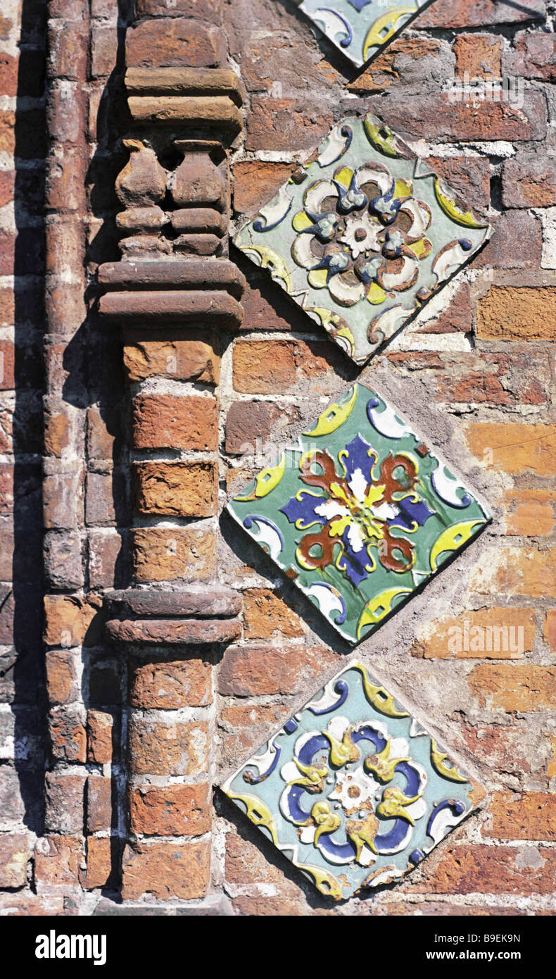 Russian glazed tiles fragment of the tiled interior of the Our Lady of ...