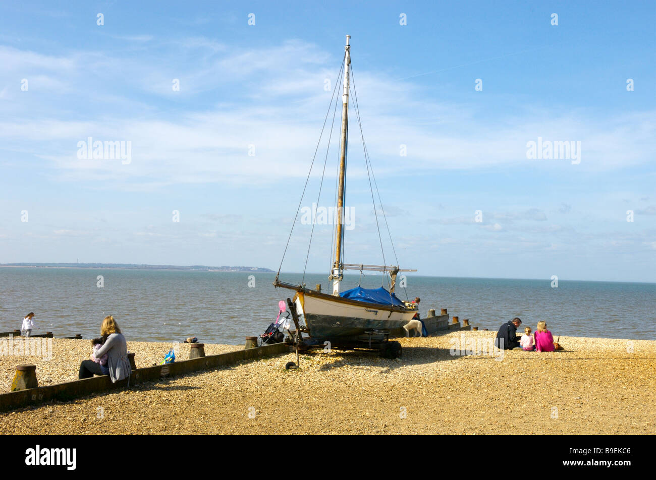 The pebble beach at Whitstable, Kent Stock Photo - Alamy