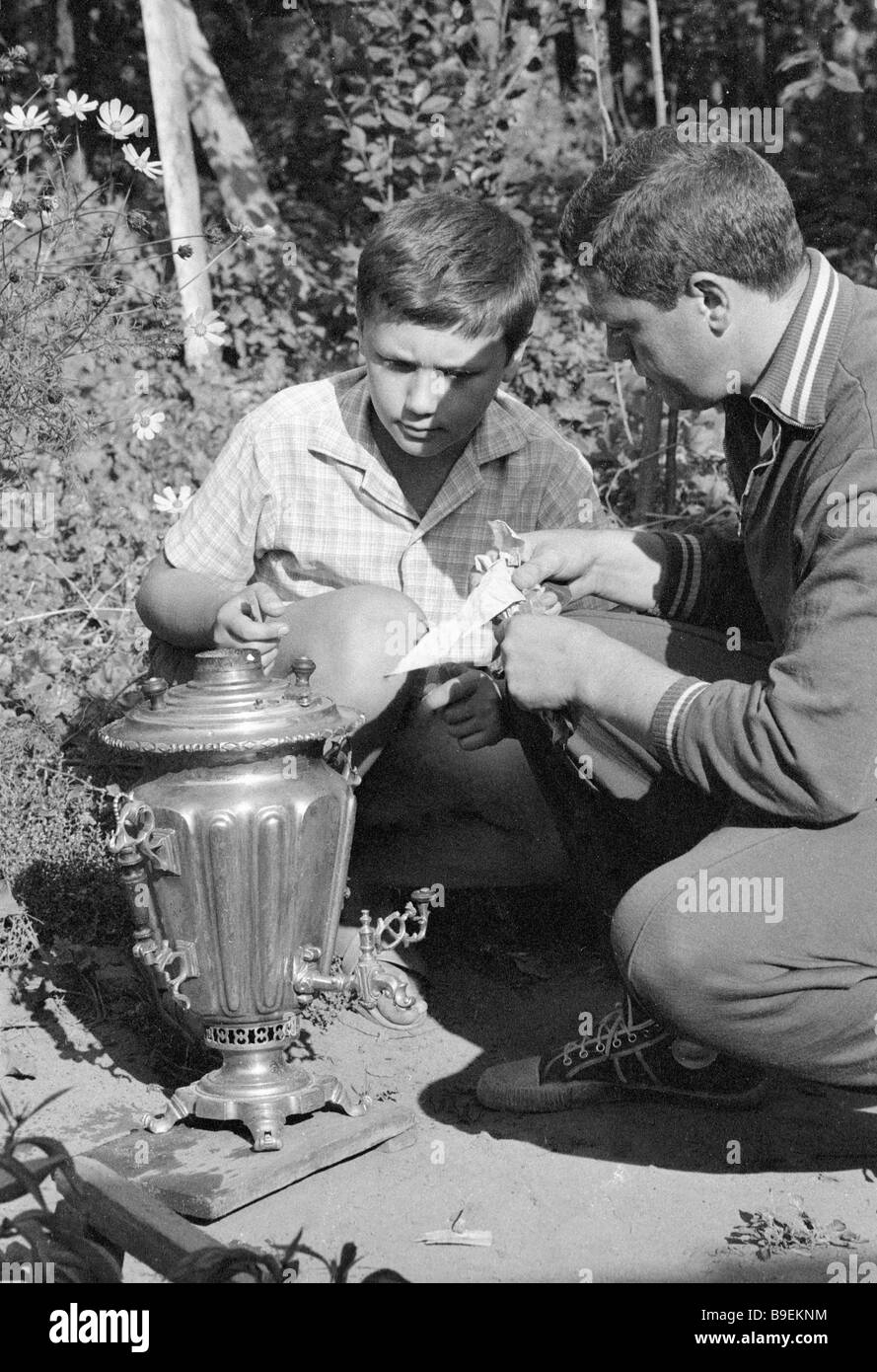 Soviet cosmonaut Vladislav Volkov with his son Volodya Stock Photo - Alamy