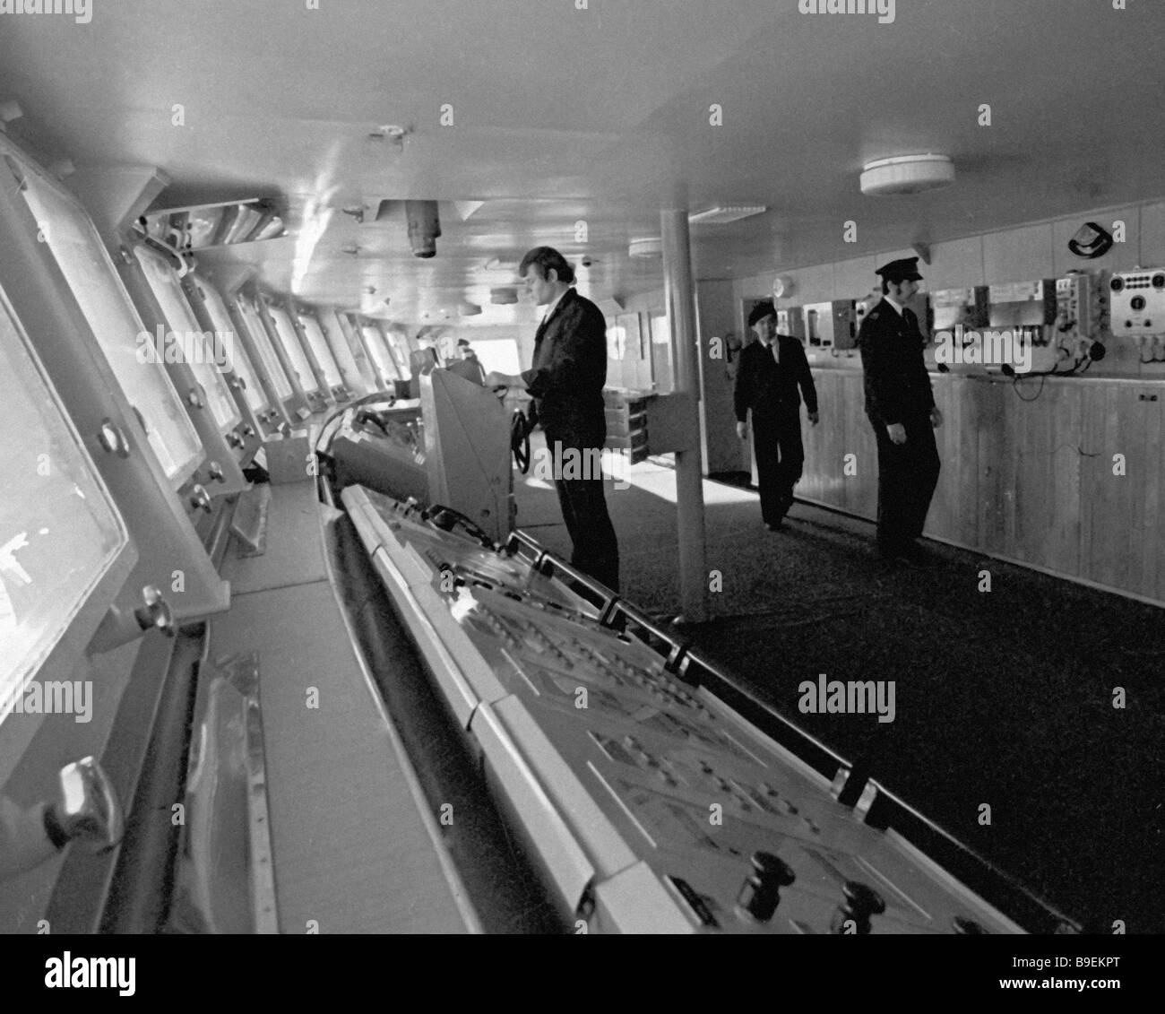 A crew in the deck cabin of the atomic ice breaker Arktika Stock Photo ...