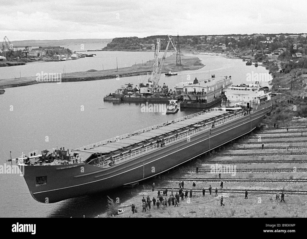 A tanker and ore freighter of the river marine vessel type built in the ...