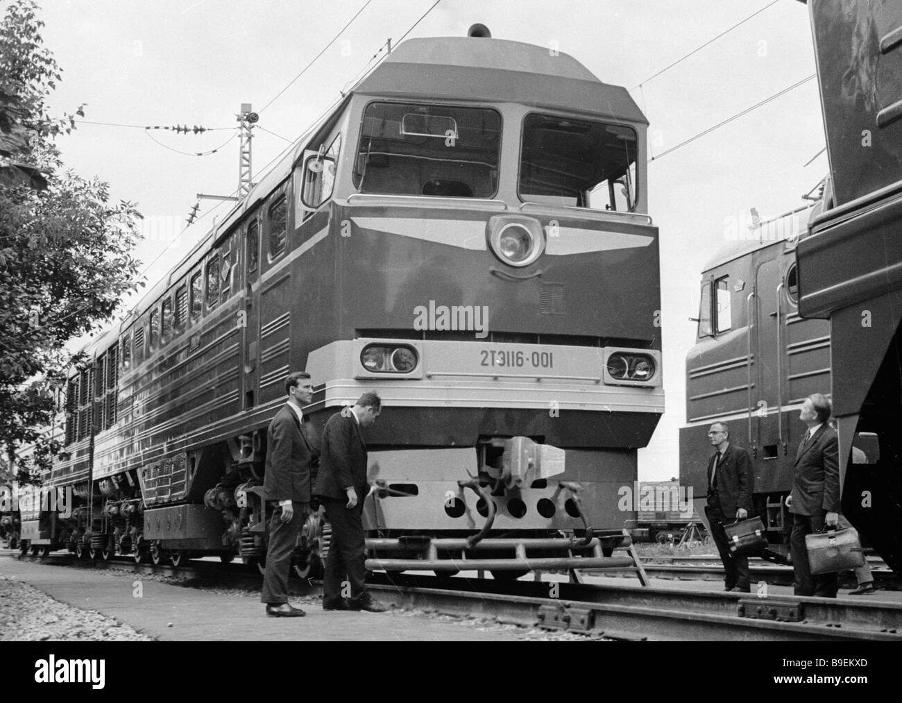 Two section diesel locomotive 2 TE 116 on display at international ...