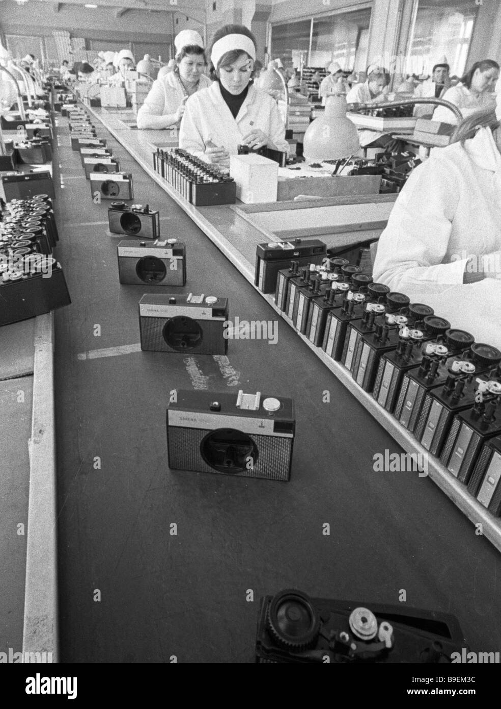 Smena camera assembly line Stock Photo - Alamy