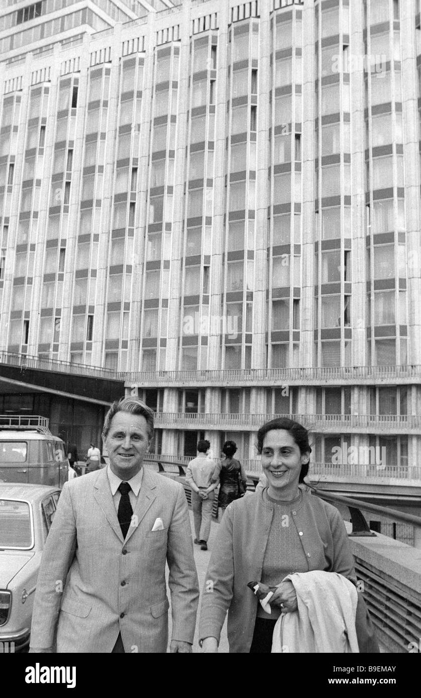 English writer James Aldridge left with wife during visit to Moscow for ...