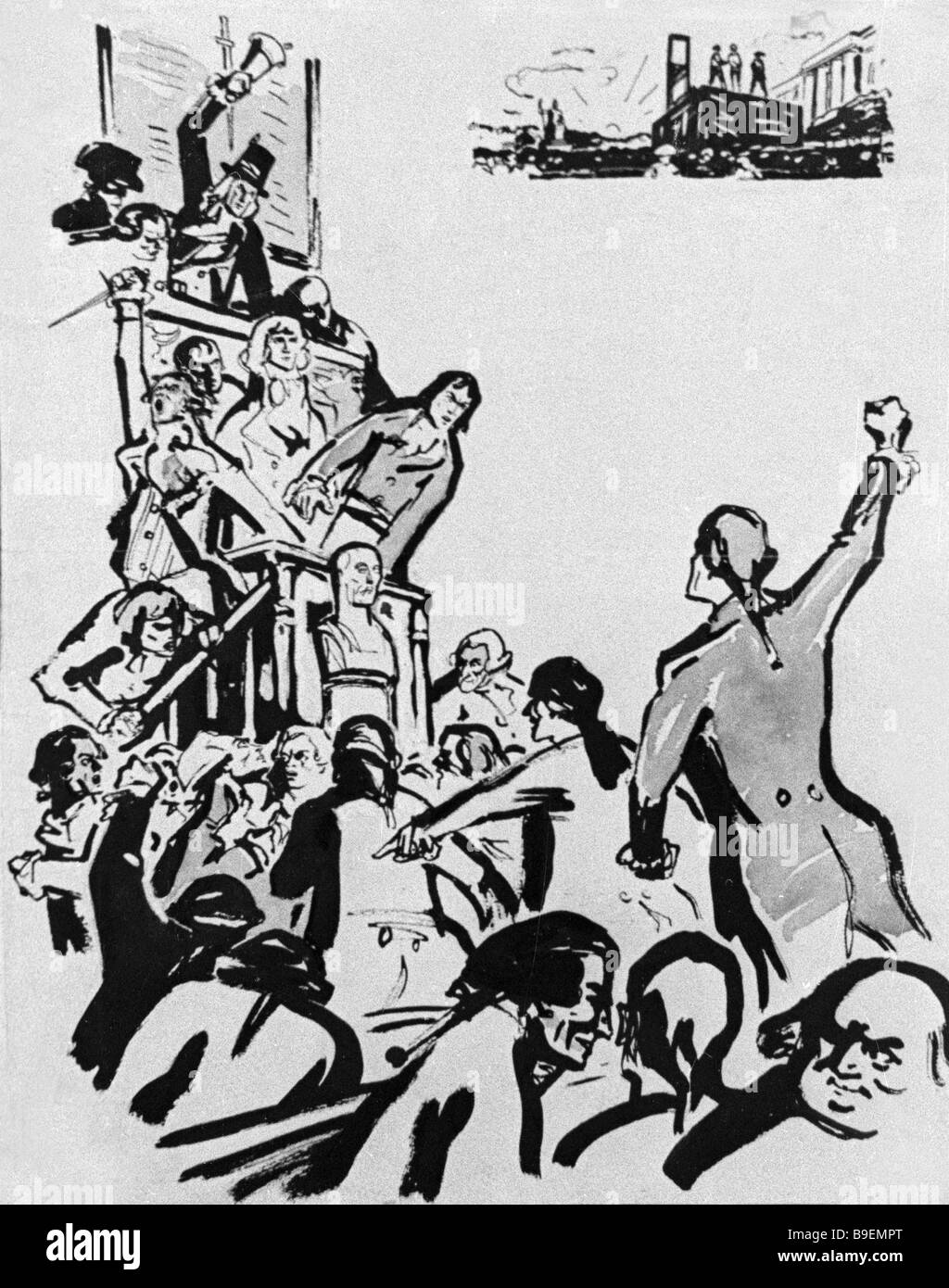 Reproduction of Pavel Bunin s illustration to Victor Hugo s novel Year ...