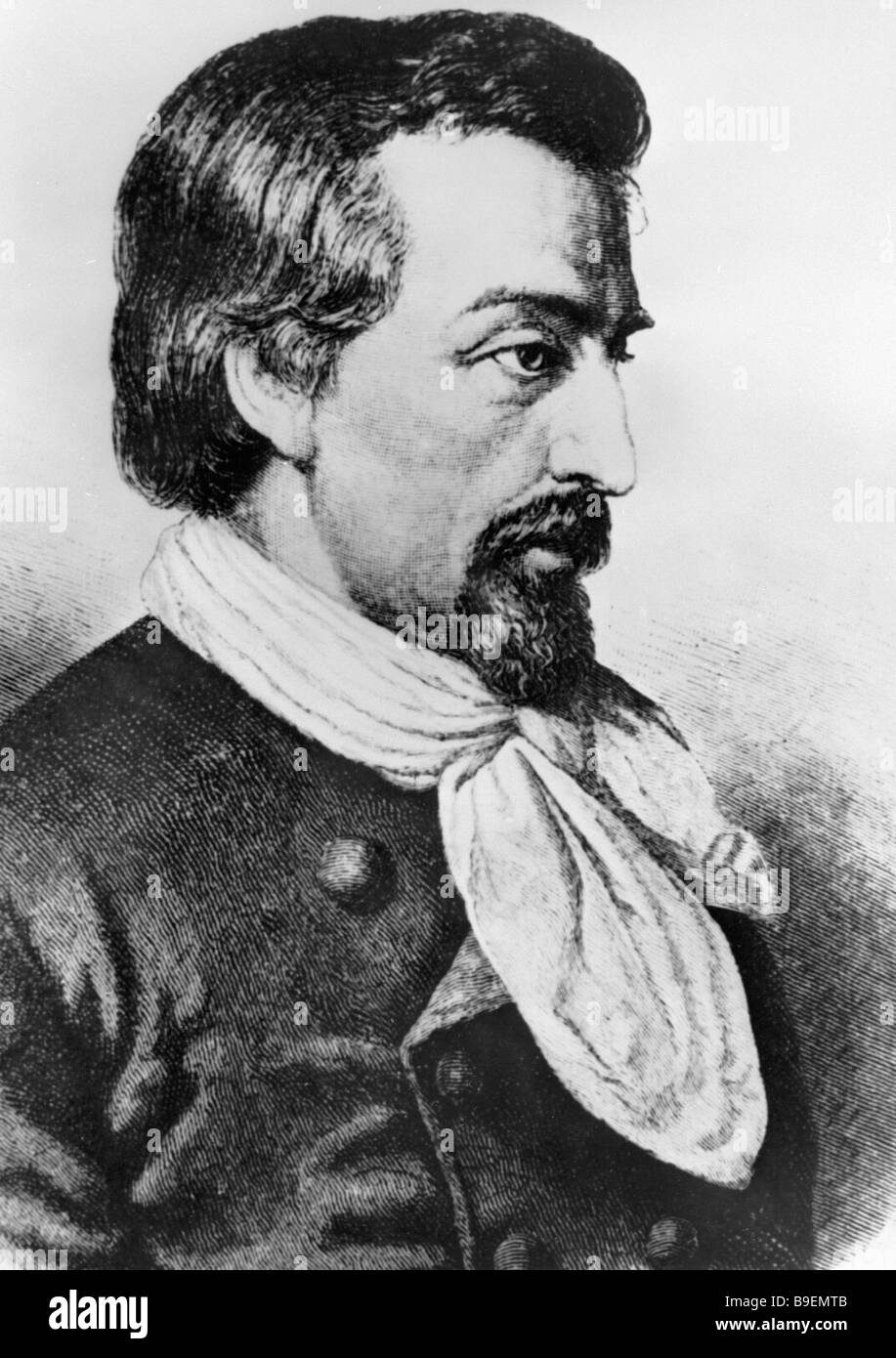 A reproduction of a portrait of German poet Heinrich Heine 1797 1856 ...