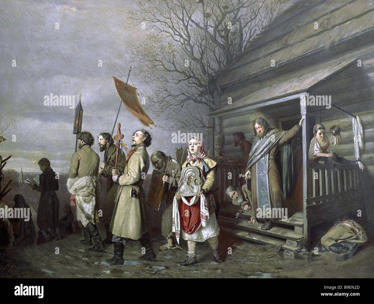 Easter procession in a village by Vasily Perov 1861 Reproduction ...