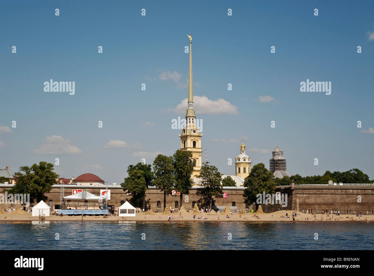 St. Petersburg, Russia. The beach of Hare Island and Peter and Paul Fortress Stock Photo - Alamy
