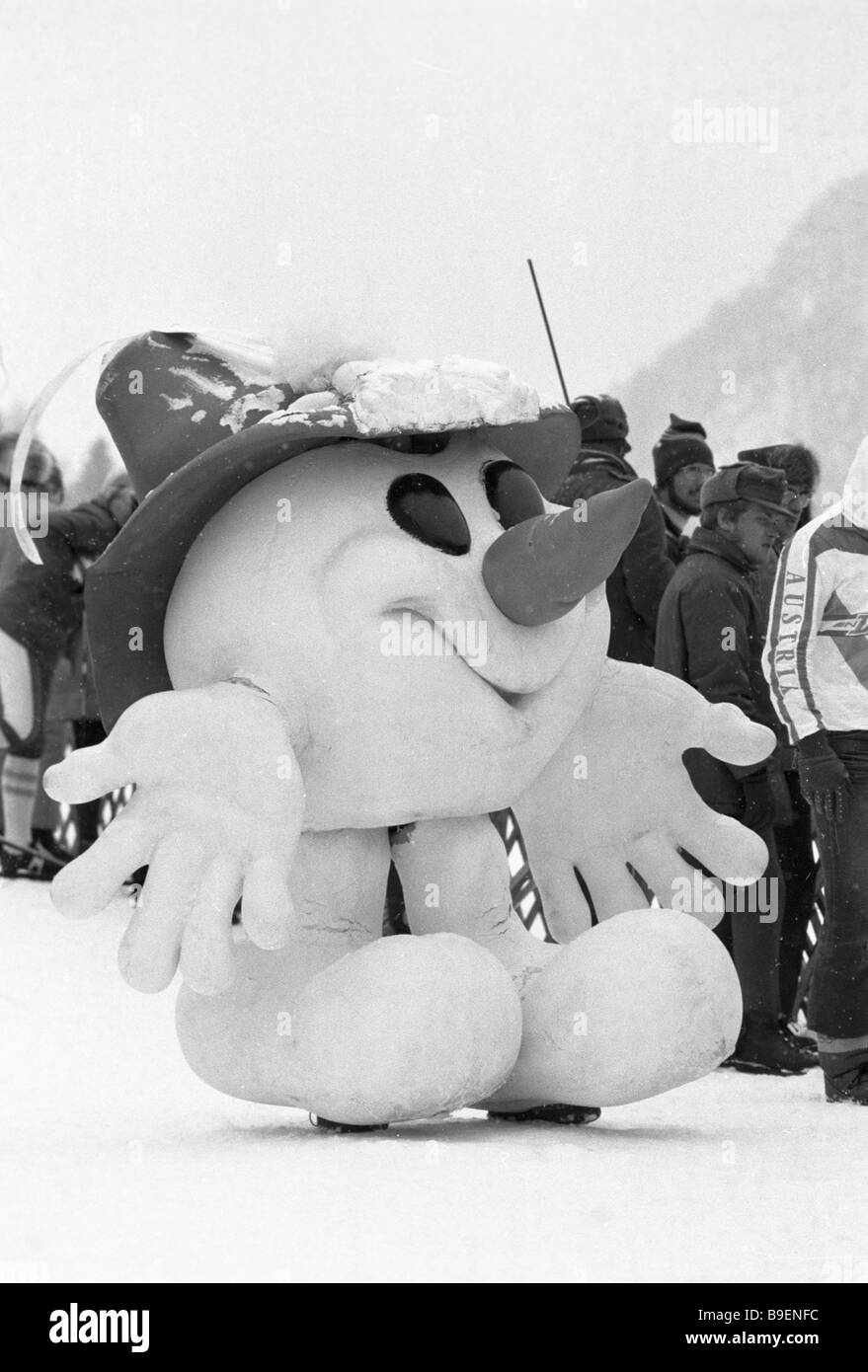 The snowman mascot at the 12th Winter Olympics in Innsbruck Stock Photo ...