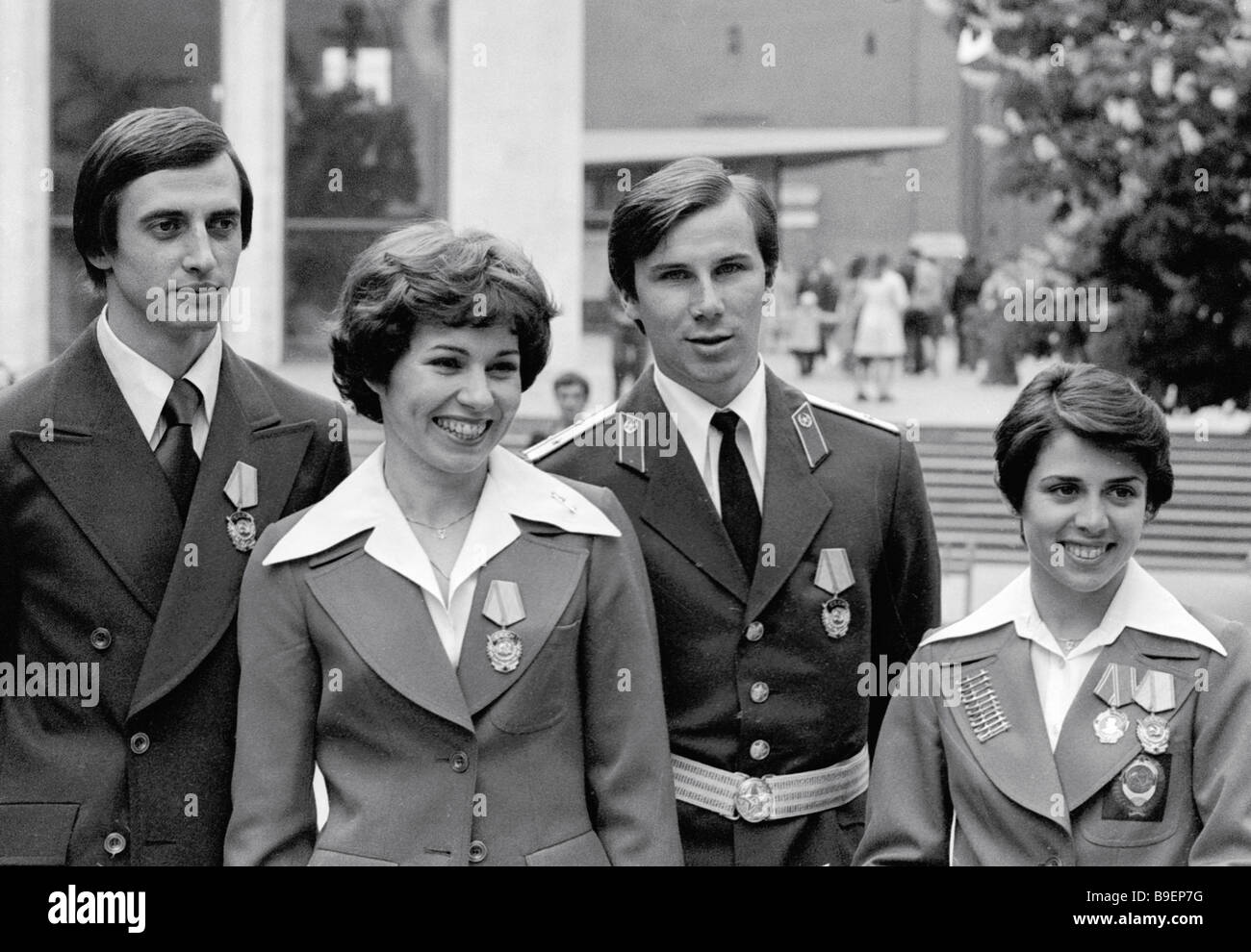 Famous Soviet figure skaters from left to right Alexander Gorshkov ...
