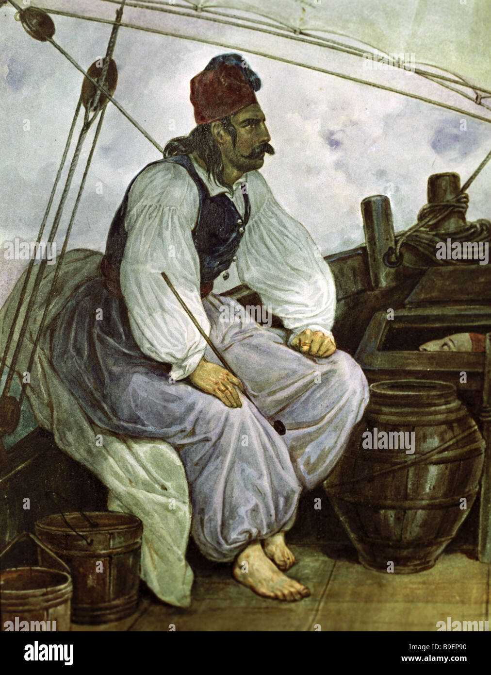 Karl Brullov s reproduced painting The captain of the Greek merchant ...