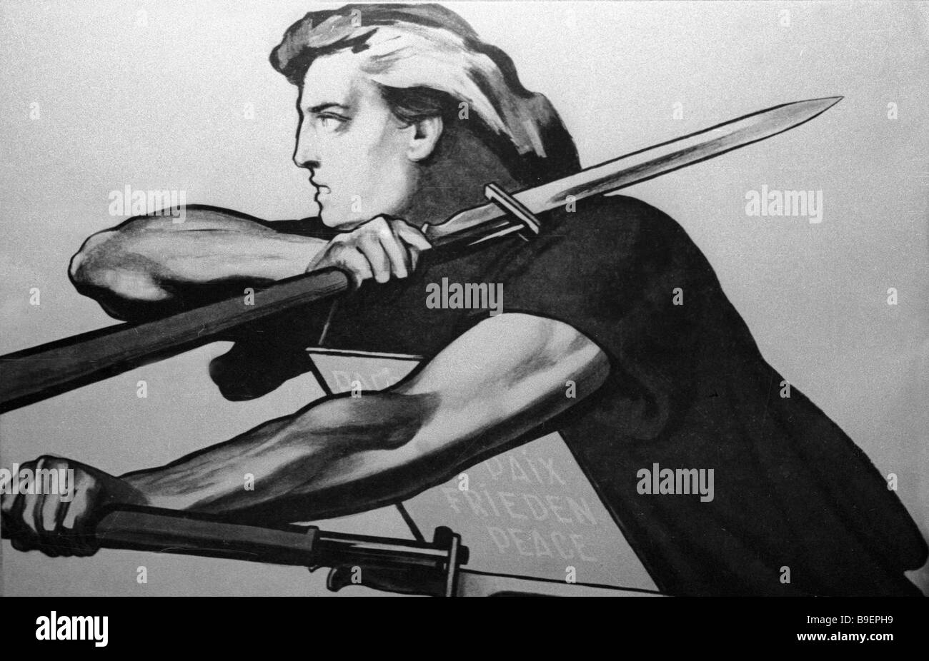 A reproduction of of the graphic drawing Stop the War by artist ...