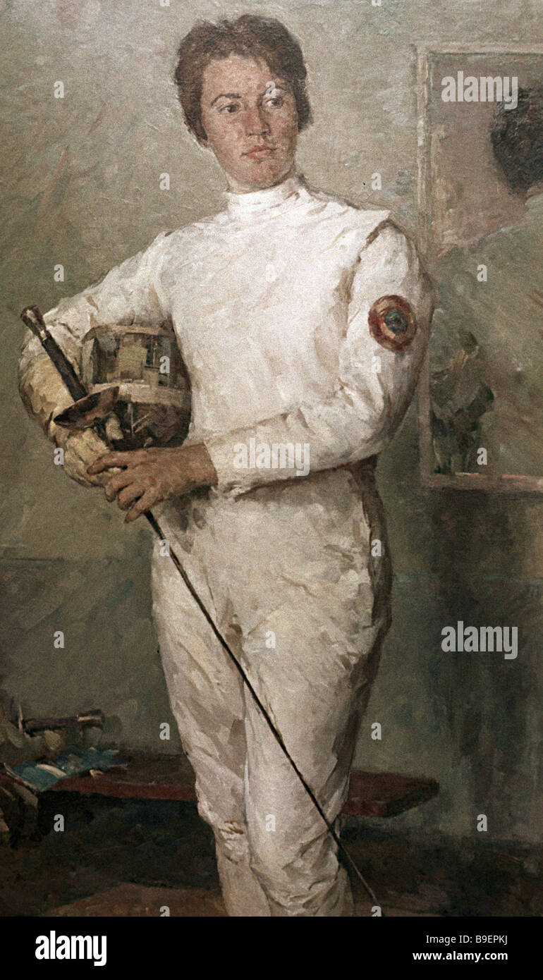 A reproduction of the painting World Champion Alexandra Zabelina by A N ...
