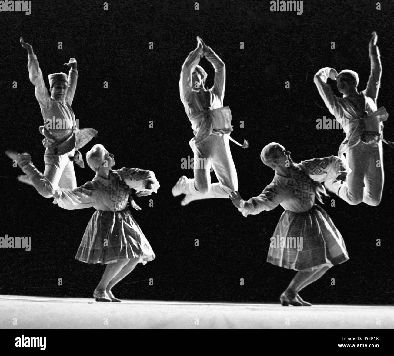 The Belarussian State Dance Company performing the Kazachok acrobatic ...