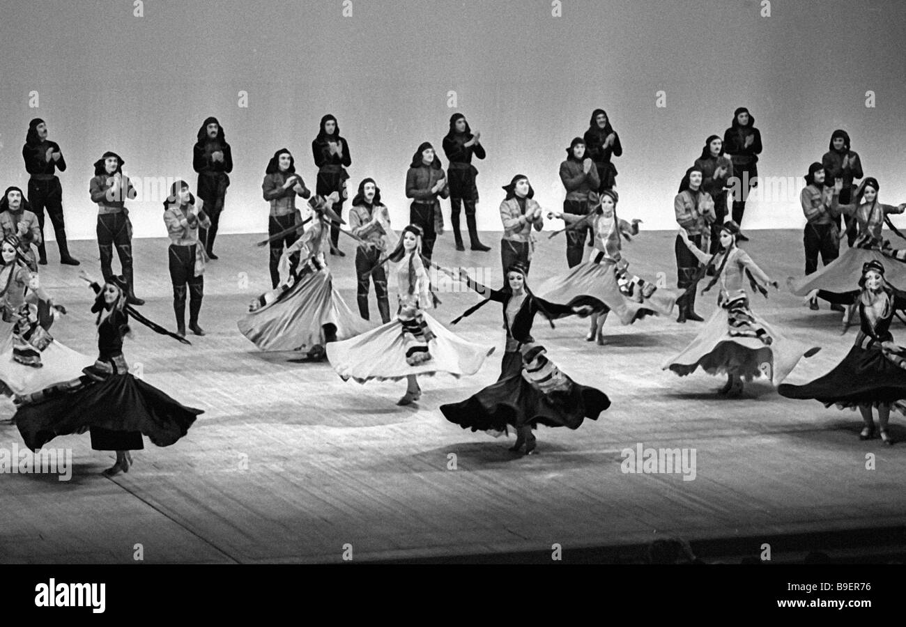 The State National Dance Ensemble of the Georgian SSR performing the ...
